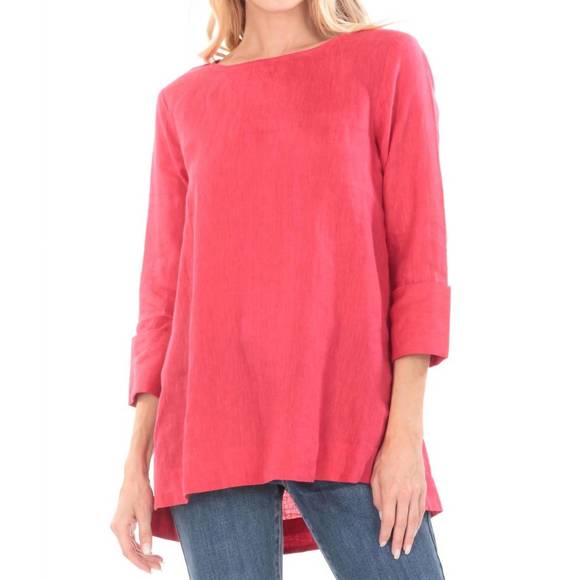 Apny | Tops | New Apny Linen Fit And Flare Tunic In Red | Poshmark